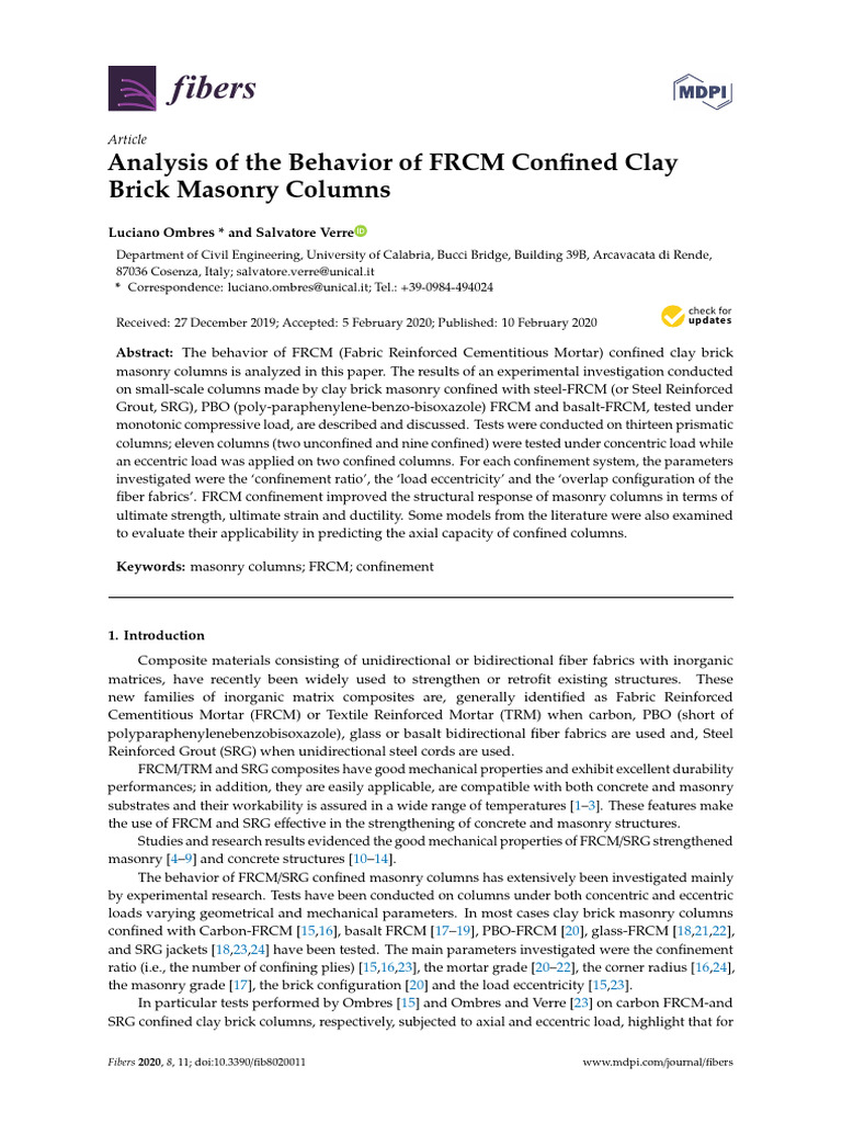 Analysis of The Behavior of FRCM Confine-1 | PDF | Deformation ...
