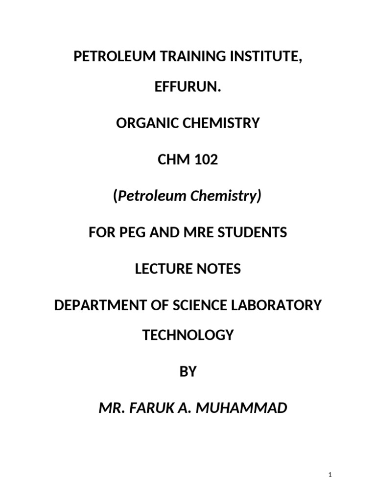 CHM 102 Lecture Notes (Detailed) | PDF