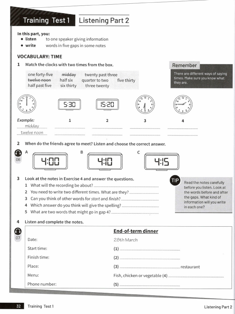 Handouts For Listening Time and Place (22nd Dec 2023) | PDF