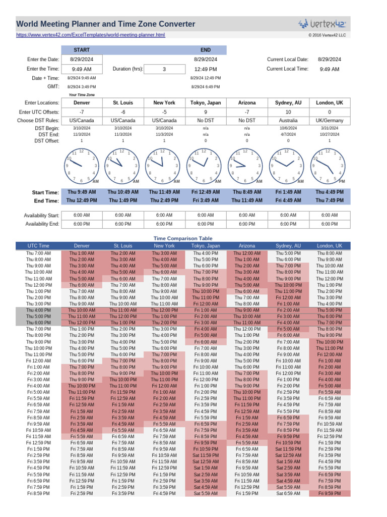 World Meeting Planner | PDF