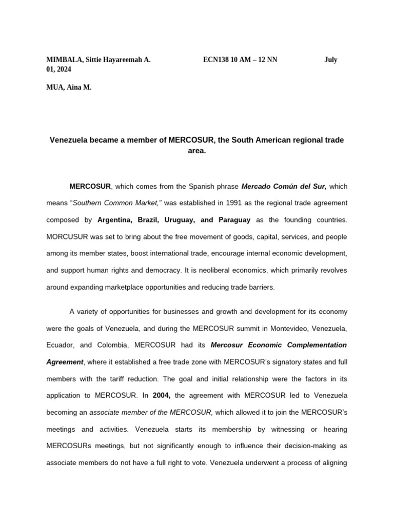 Mercosur | PDF