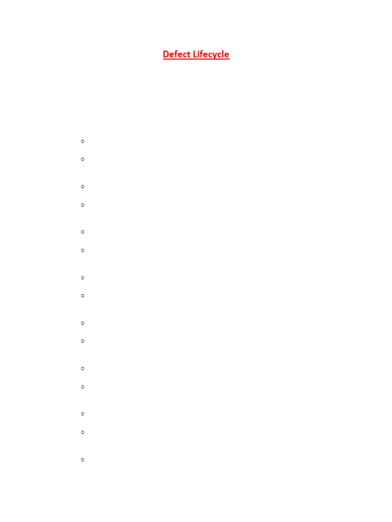 Defect Lifecycle | PDF