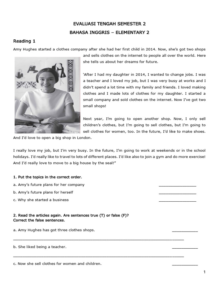 Basic 1a Uts English Term 2 24 | PDF