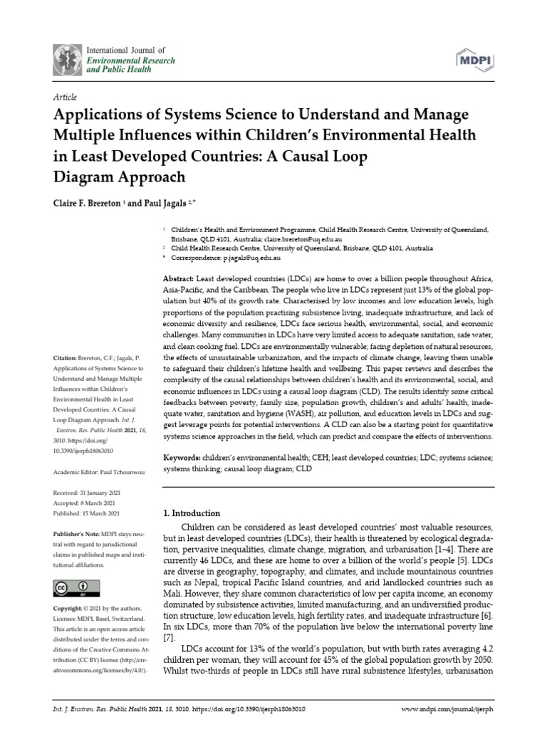 Applications of Systems Science To Understand and | PDF