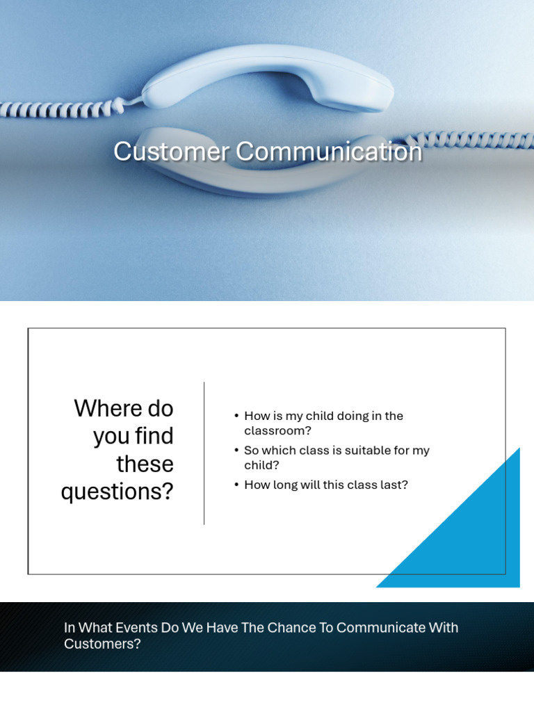 Customer Communication | PDF