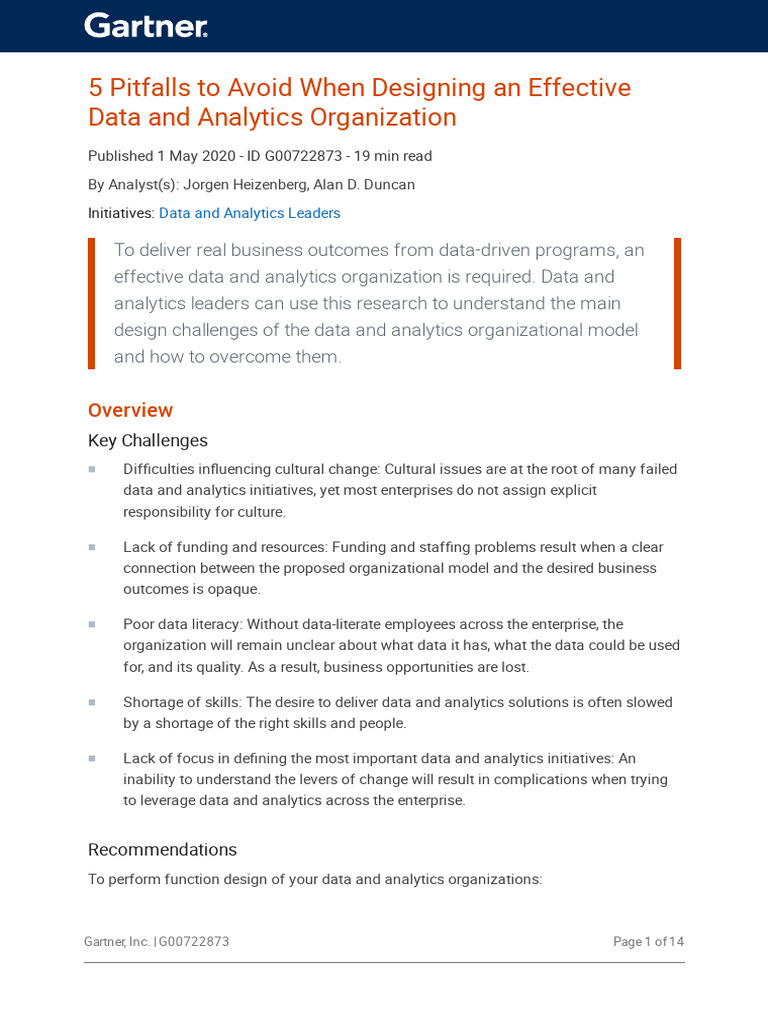 5 Pitfalls To Avoid Gartner | PDF