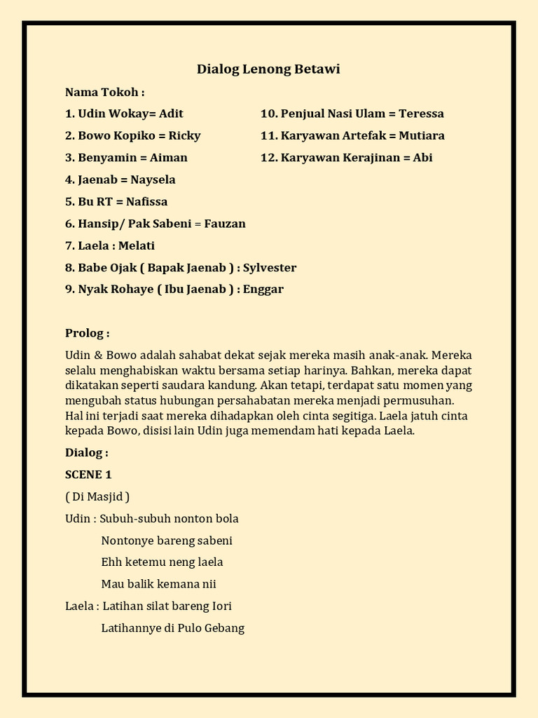 Naskah Lenong Betawi X-3.Revisiii | PDF