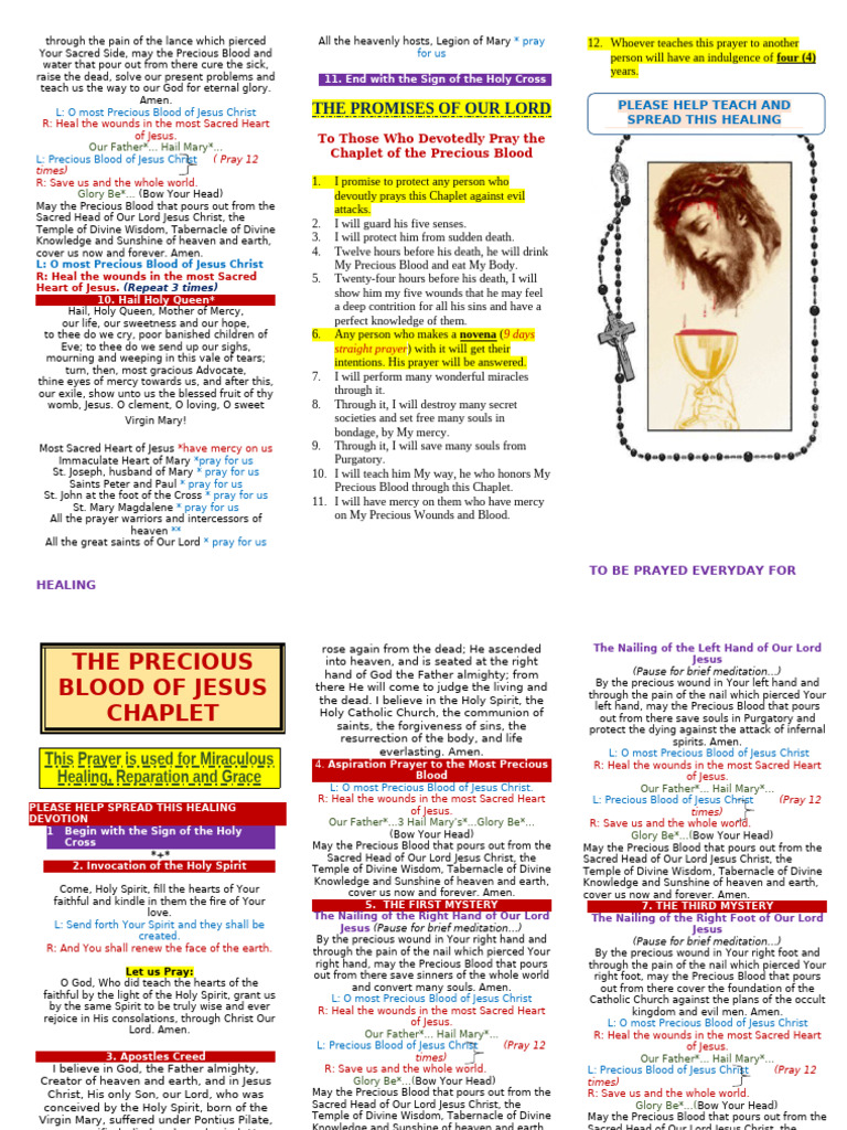 2024 Precious-Blood-Chaplet-Booklet (1) | PDF