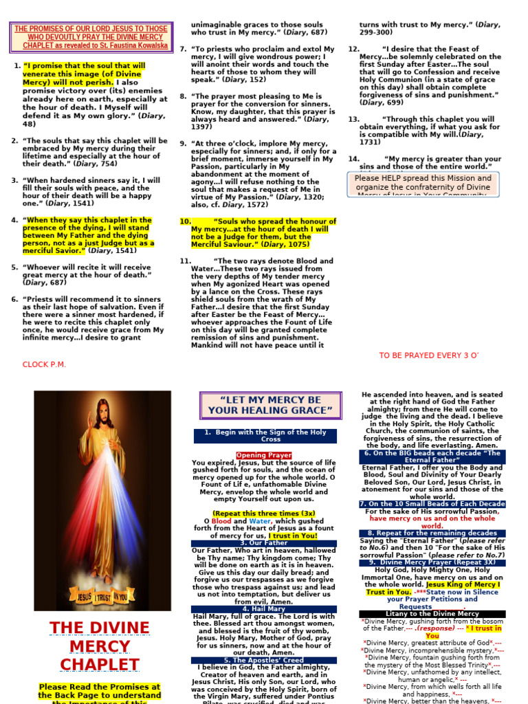 2024 DIVINE MERCY CHAPLET BOOKLET - A4 Final | PDF