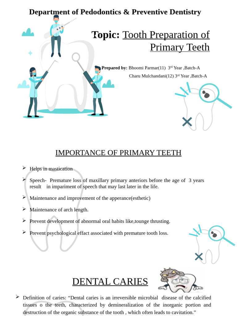Tooth Preparation of Primary Teeth | PDF