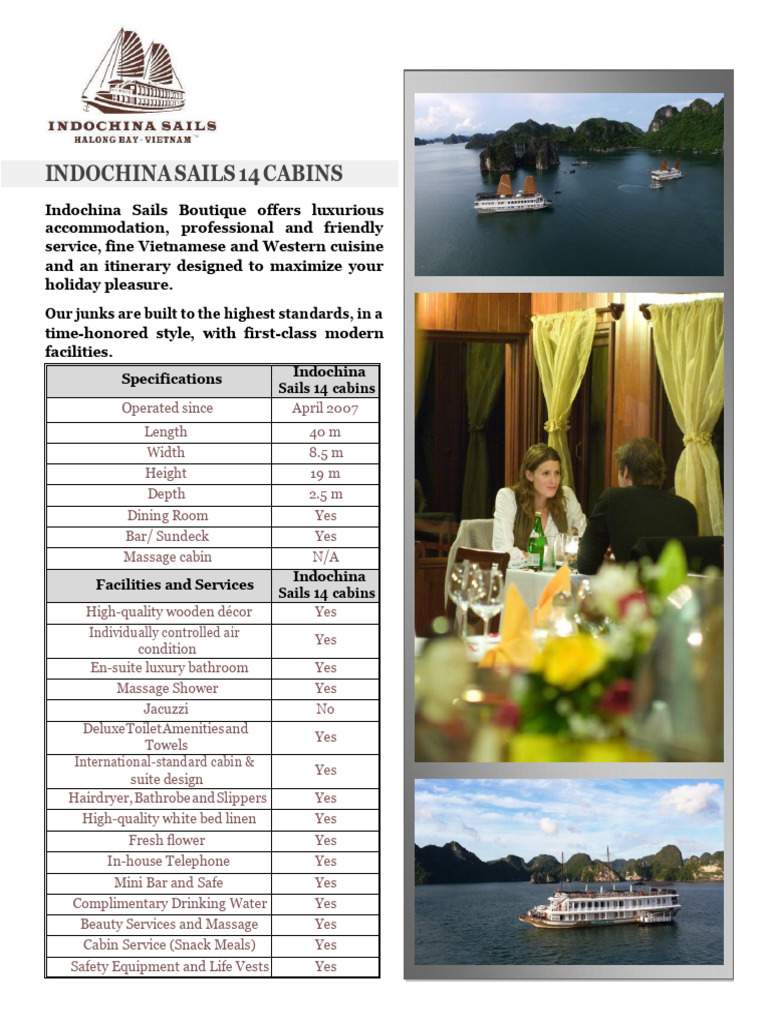 Indochina Sails Boutique 14 cabins | PDF