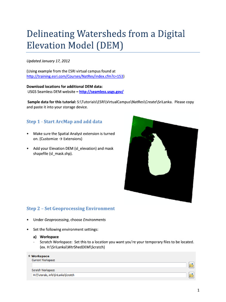 Delineating Watersheds From A Digital Elevation Model | PDF