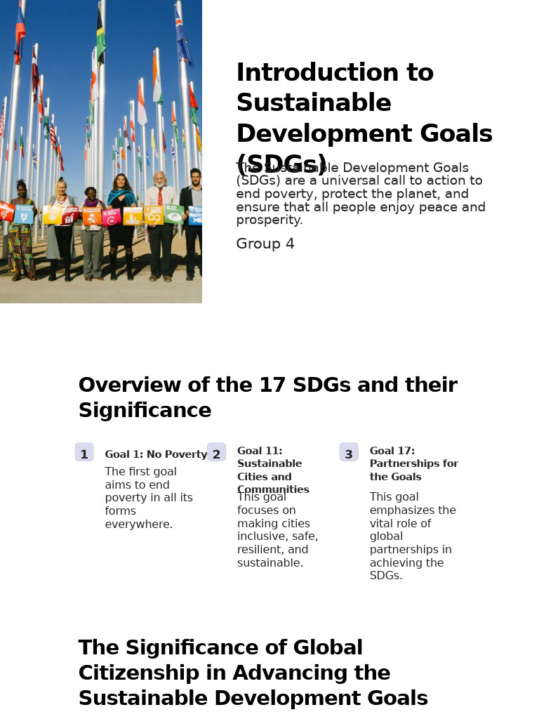 Introduction To Sustainable Development Goals SDGs 1 | PDF ...