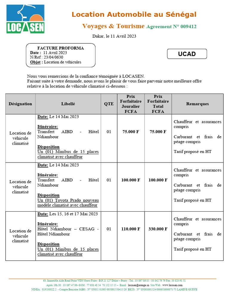 Proforma Ucad | PDF
