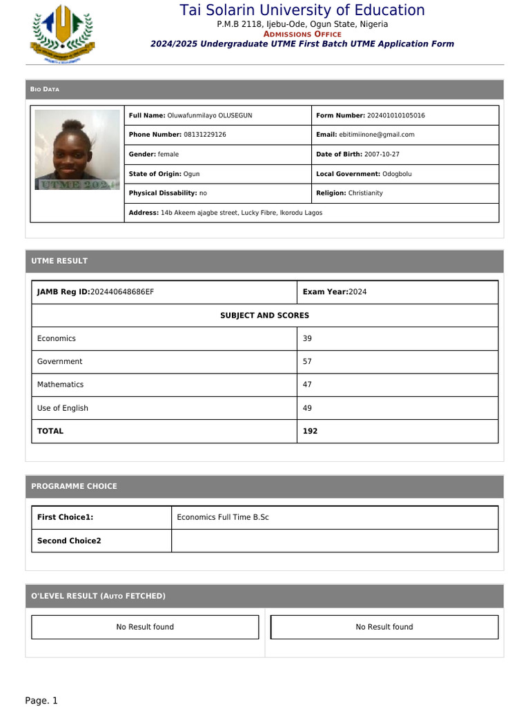 Application Form | PDF