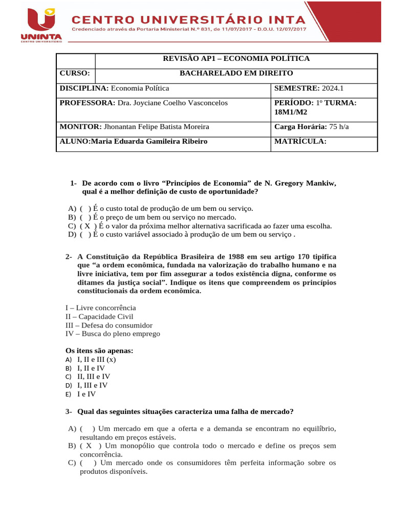 Revisão AP1 - 18M (1) - 1 | PDF