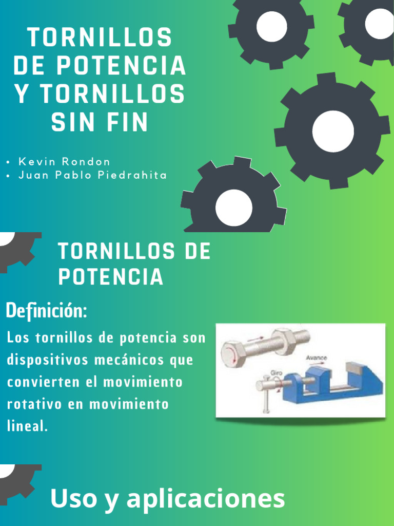 Tornillos de Potencia y Sin Fin | PDF