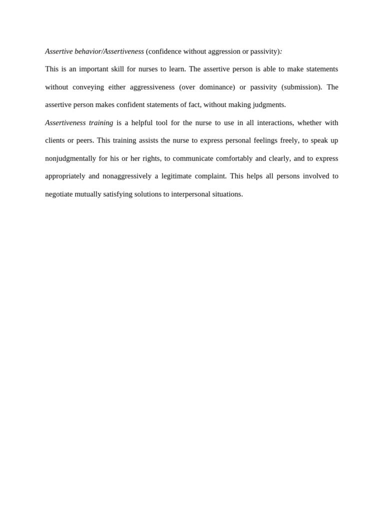 Assertive Behavior Pdf 2394