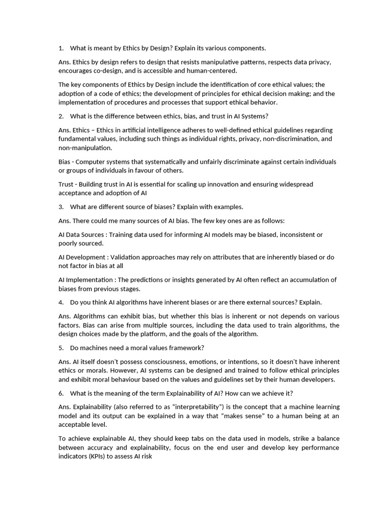 AI values Ethical Decision Making | PDF