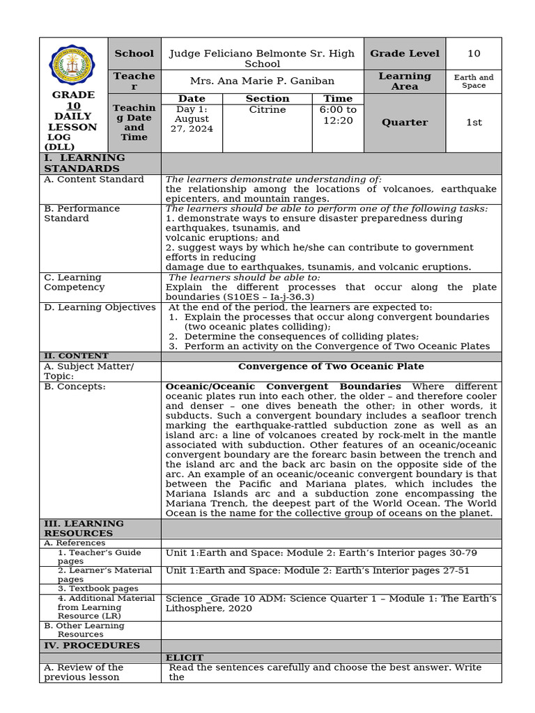 DLL G10 SCIENCE Convergent-Transform and Long Test | PDF