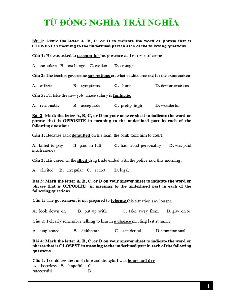 Chuyen de Dong Nghia Trai Nghia | PDF