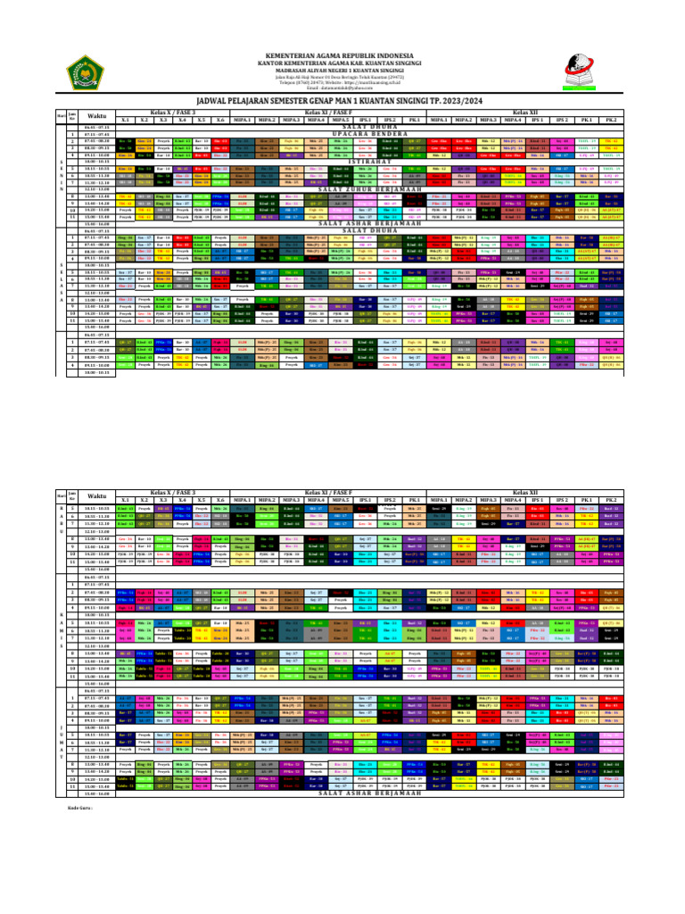 Roster Ganjil 2024 2025 | PDF