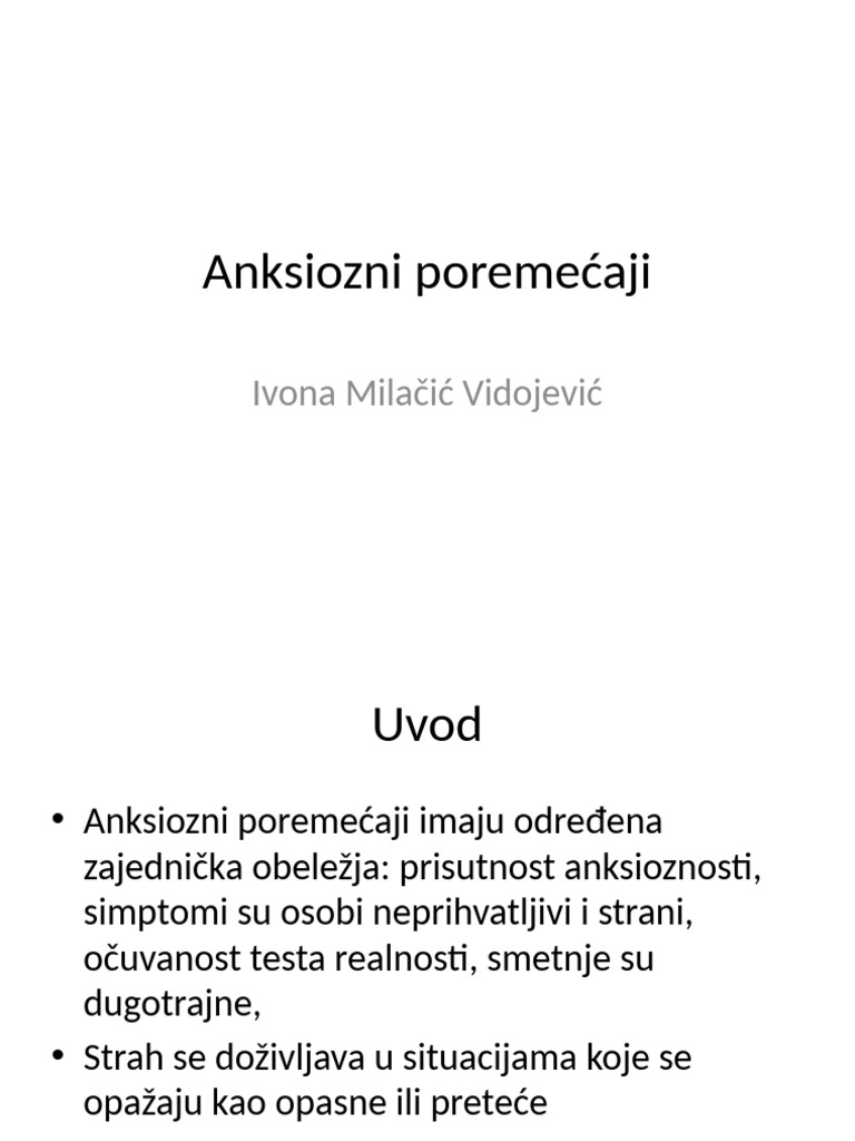 Anksiozni Poremecaji | PDF