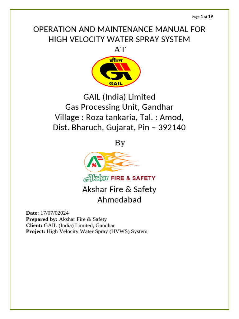 Operation Maintanance Manual For HVWS System | PDF