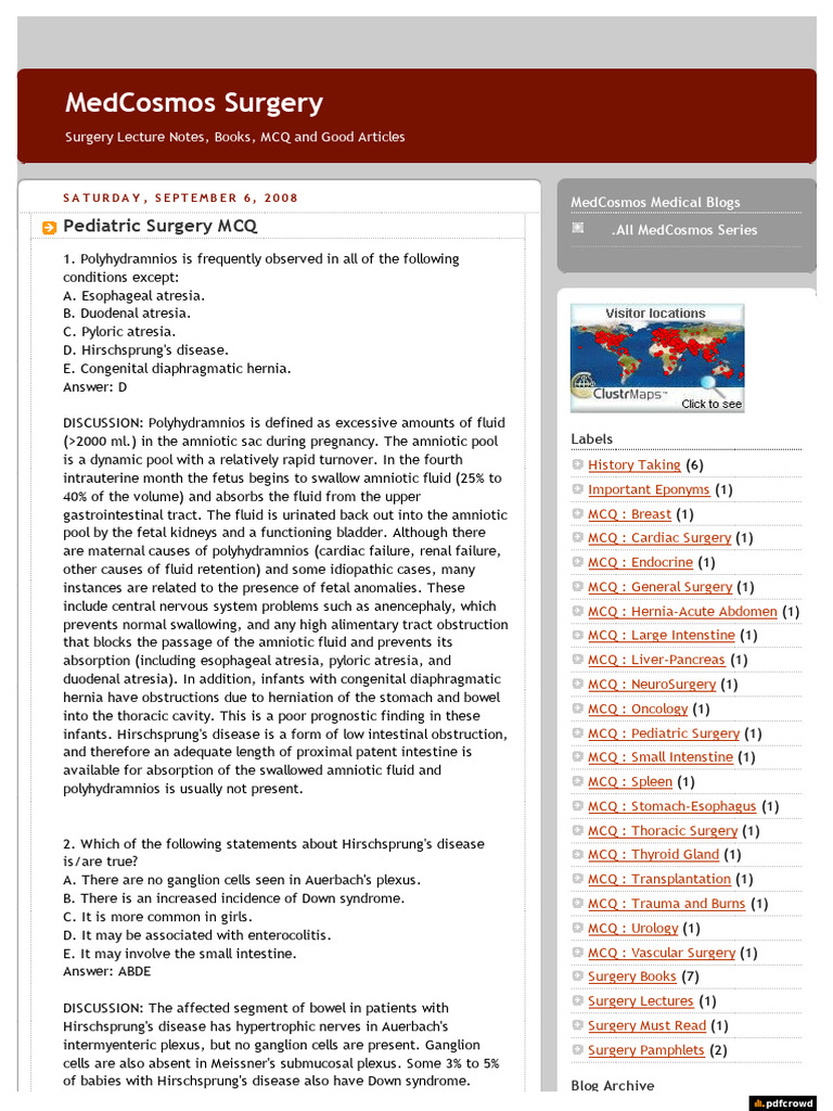 Pediatric Surgery MCQ | PDF | Preterm Birth | Esophagus