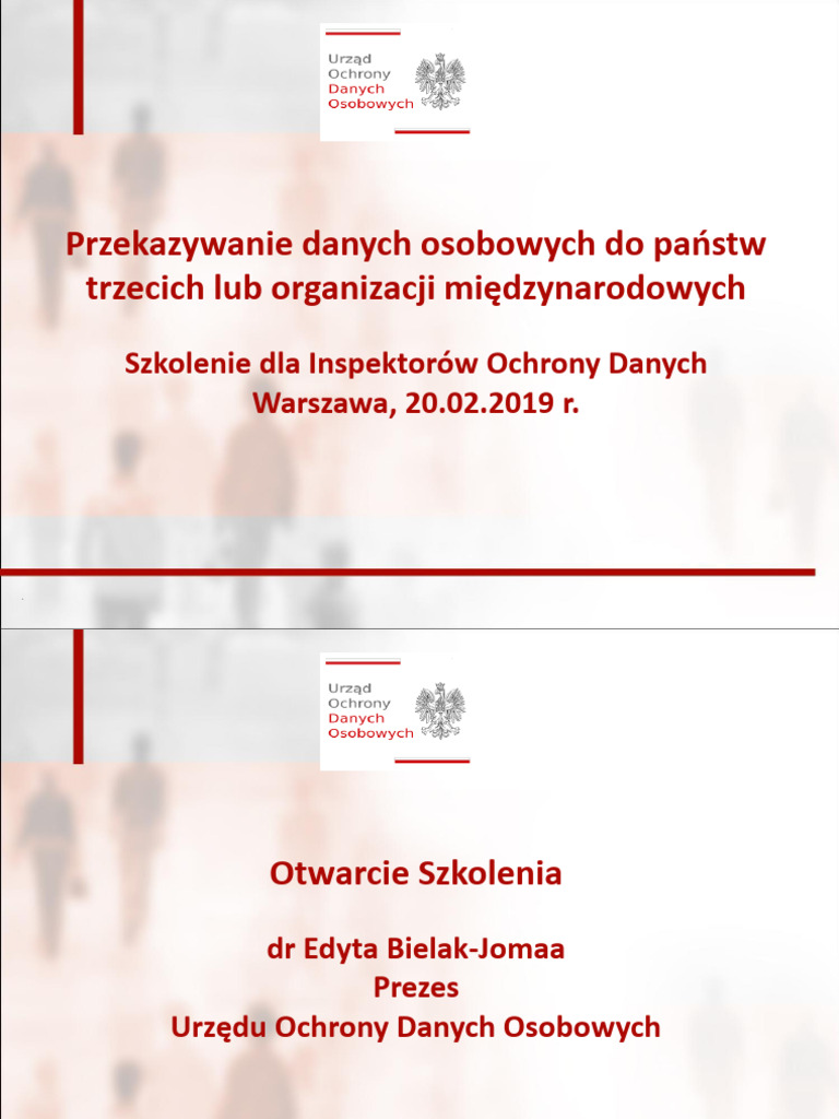 Przekazywanie danych do państw trzecich - prezentacja | PDF Przekazywanie danych do państw trzecich - prezentacja | PDF