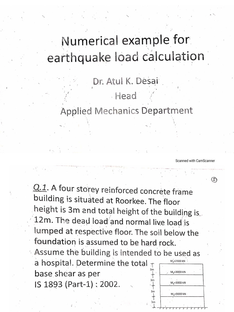 Basic Earthquke Eample UG LVL | PDF