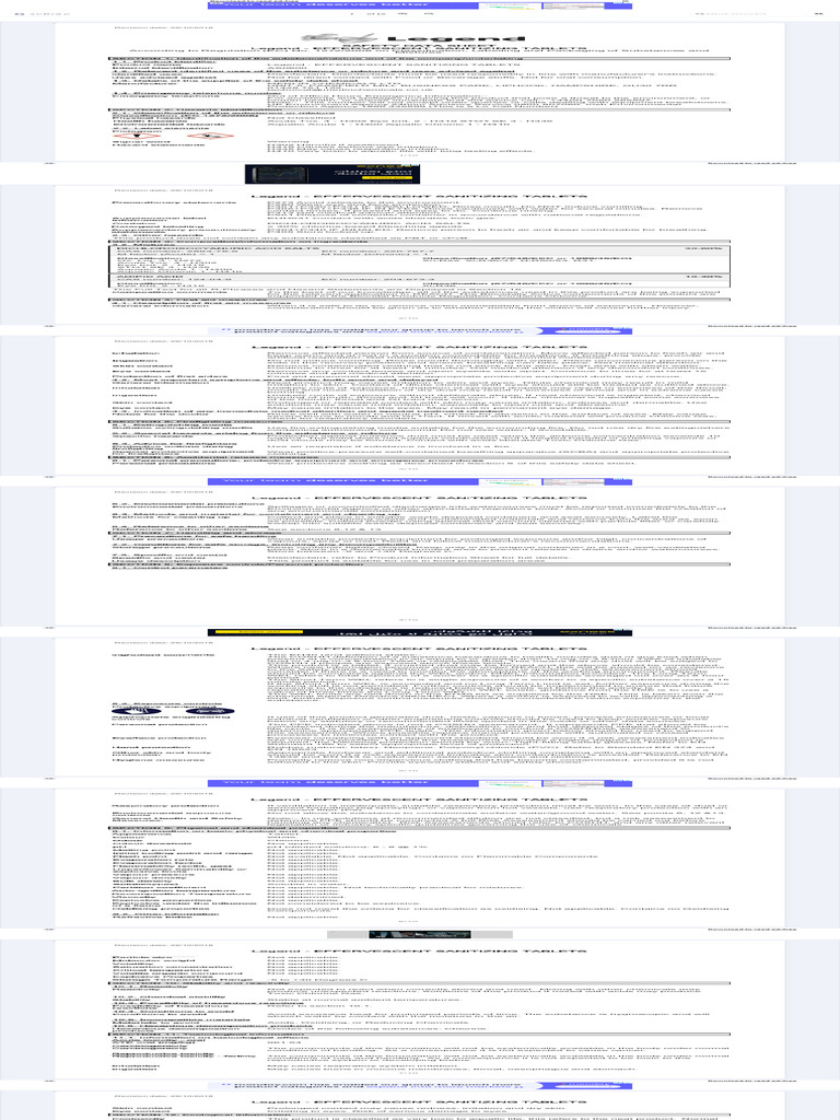 MSDS-Legend - EFFERVESCENT SANITIZING TABLETS - PDF - Toxicity ...
