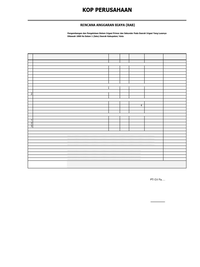 RAB Kosong MUER | PDF