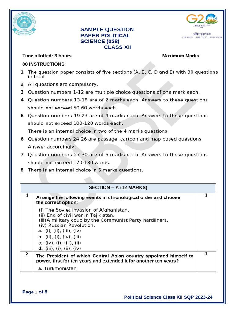 Class 12 Pol Sci | PDF | Politics
