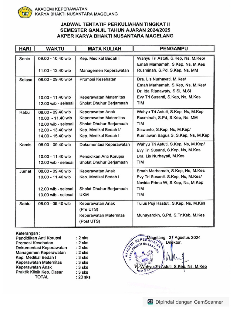 Jadwal Tk.2 ganjil 2425 | PDF