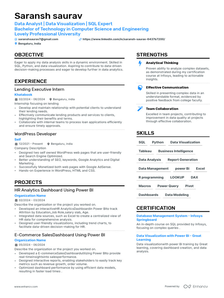 Saransh Saurav Resume | PDF