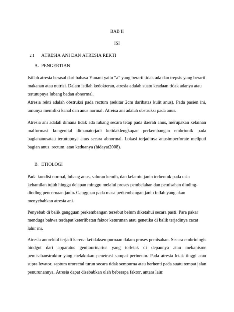 Atresia Rekti Dan Ani | PDF