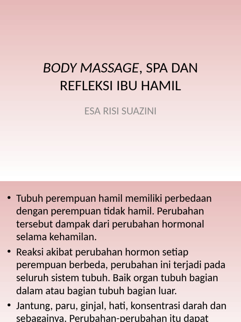 Body Massage Dan Spa Ibu Hamil | PDF