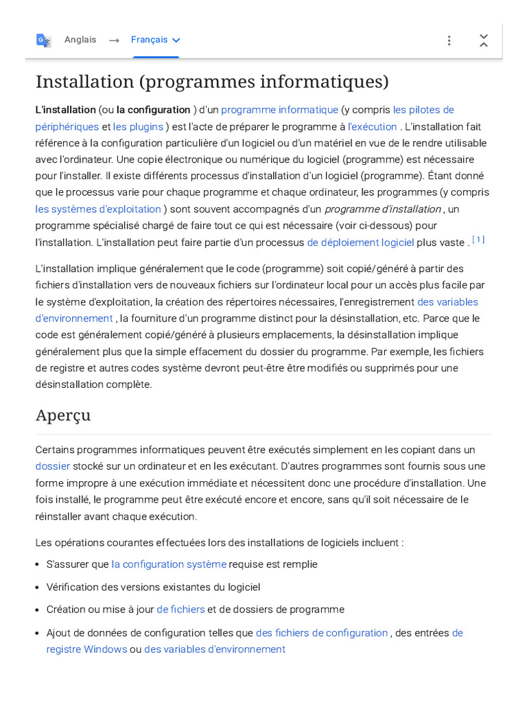 Installation (Programmes Informatiques) - Wikipédia | PDF