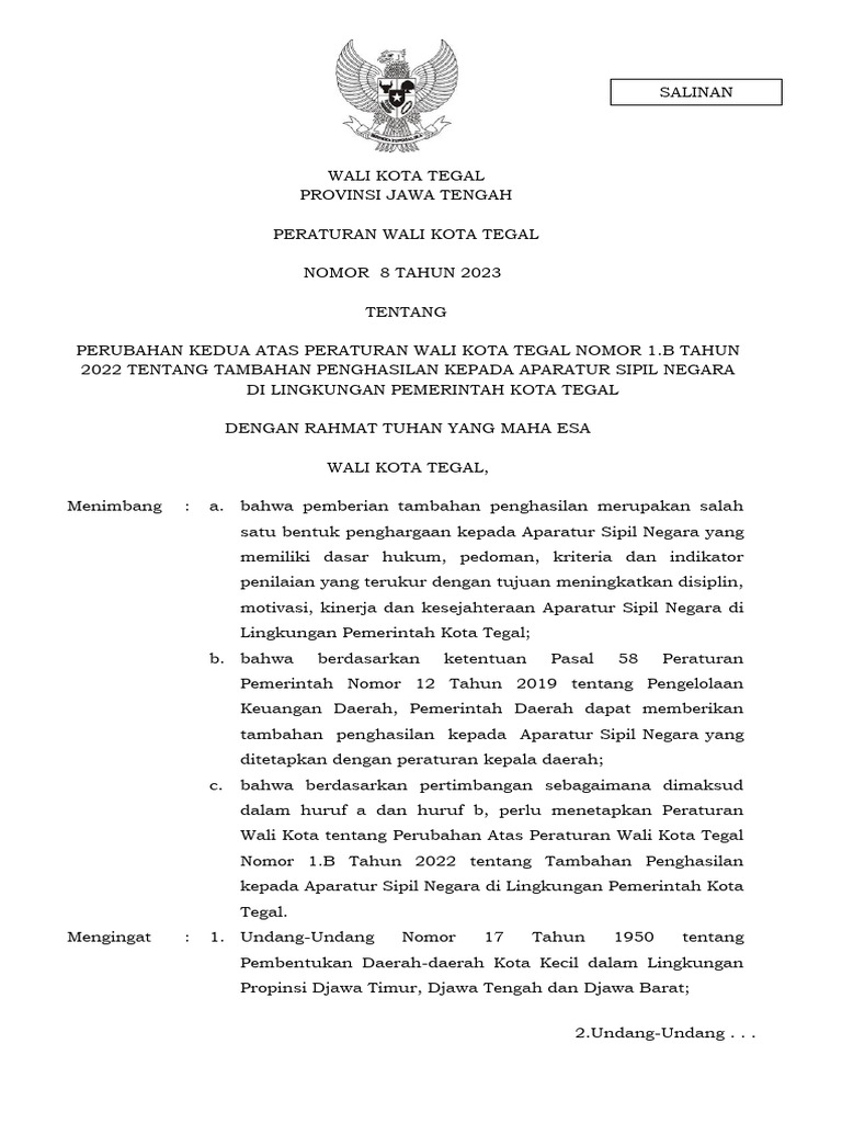 PERWAL TPP No. 8 TH 2023-OCR-1 | PDF