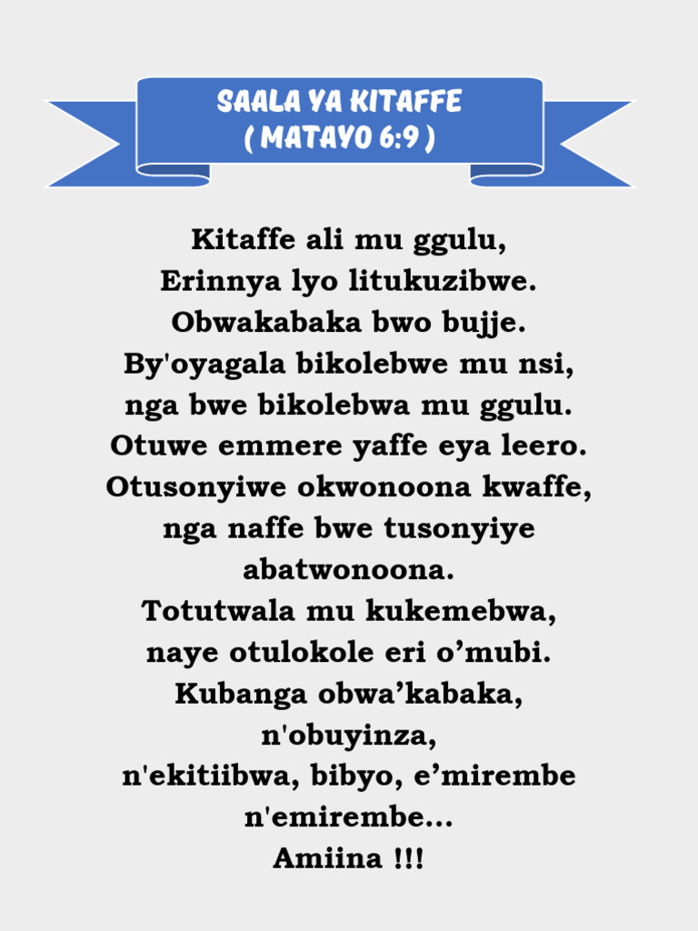 Lords Prayer - English & Luganda | PDF