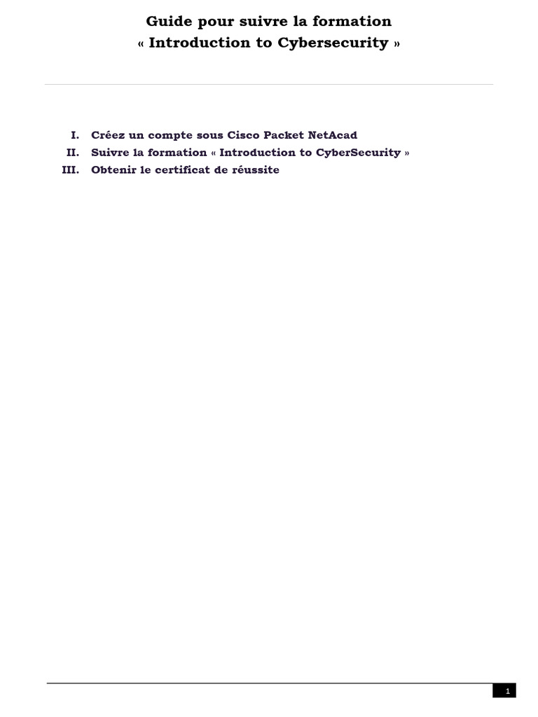 Guide Formation Introduction To Cybersecurity | PDF | Computers