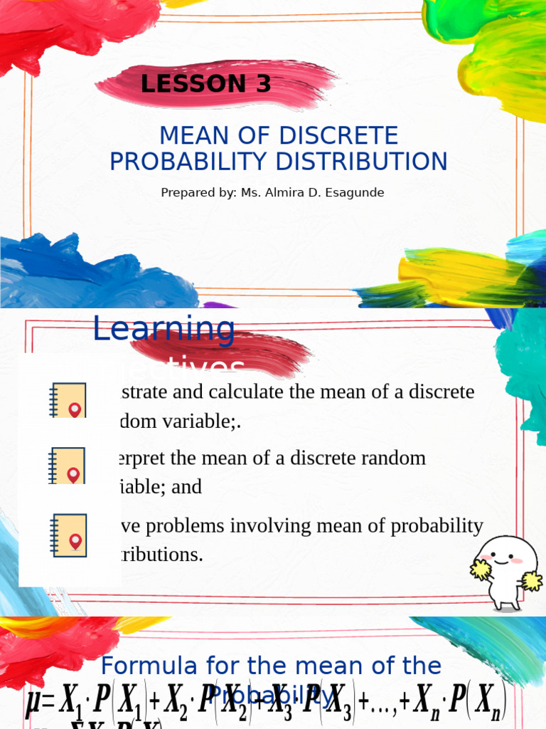 Lesson 3. Mean of Discrete Probability Distribution | PDF