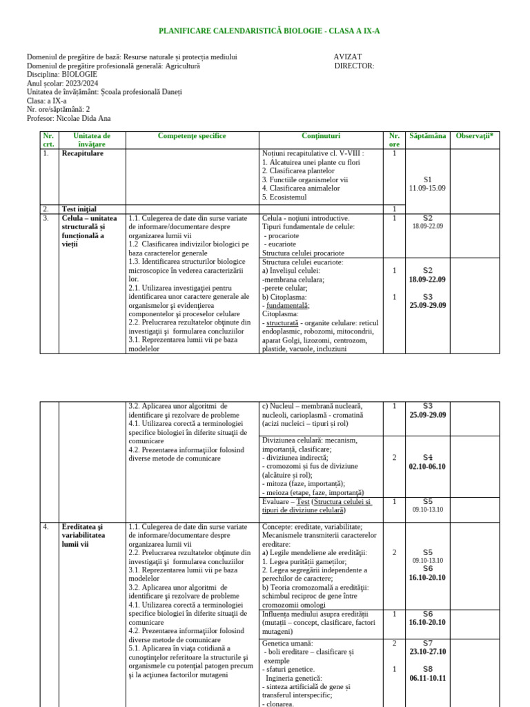 2 Planificare 9 | PDF