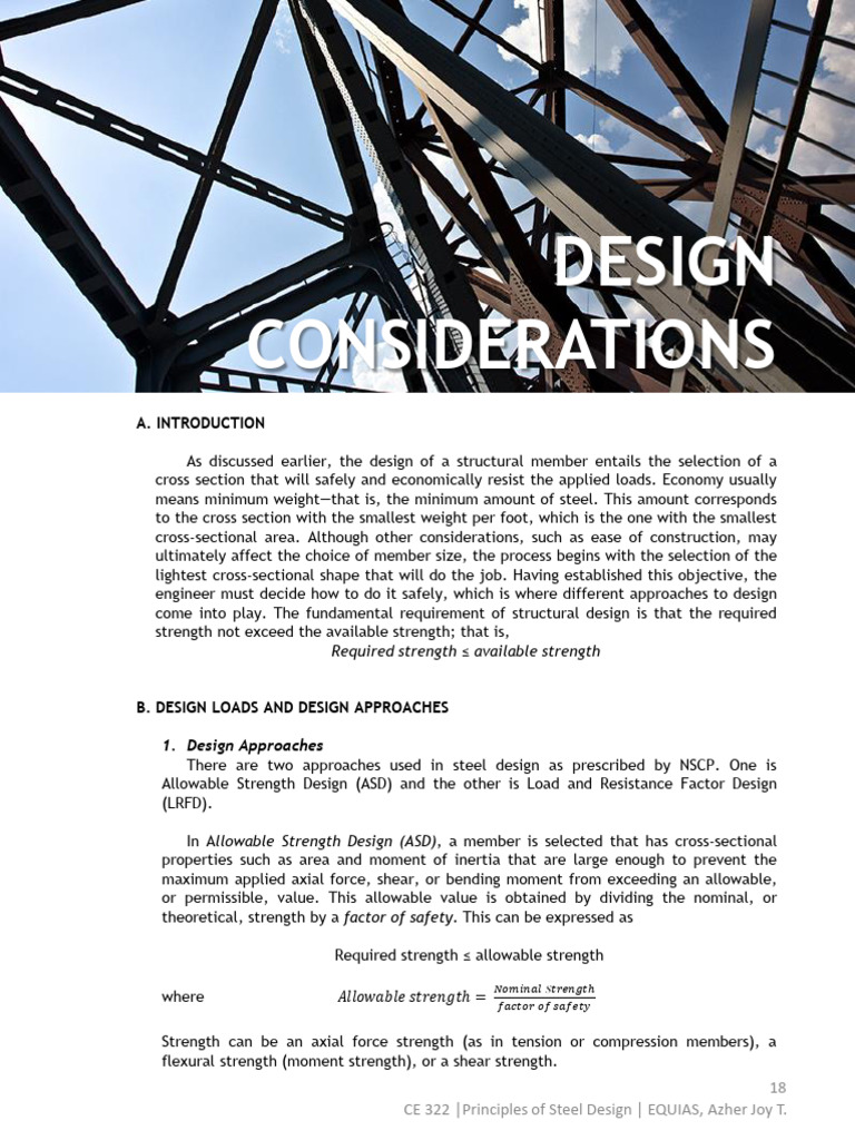 Steel Design Considerations | PDF | Framing (Construction) | Technology ...