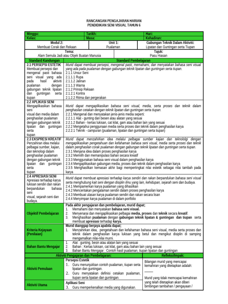 Membuat Corak Dan Rekaan (Pualaman) | PDF