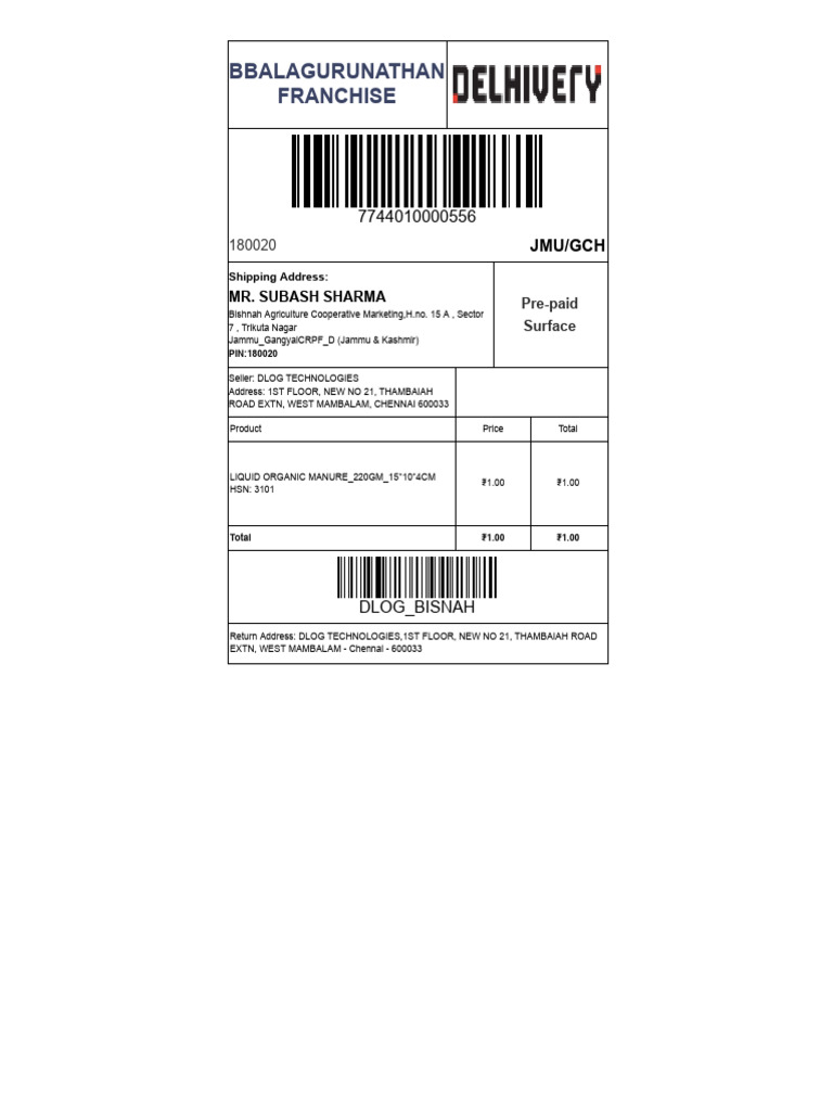 Dlog Bisnah 7744010000556 | PDF