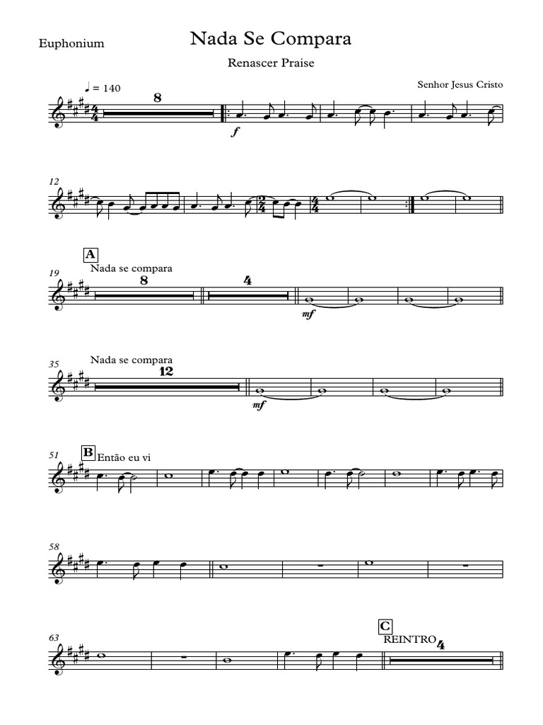 Nada Se Compara Final - Euphonium | PDF