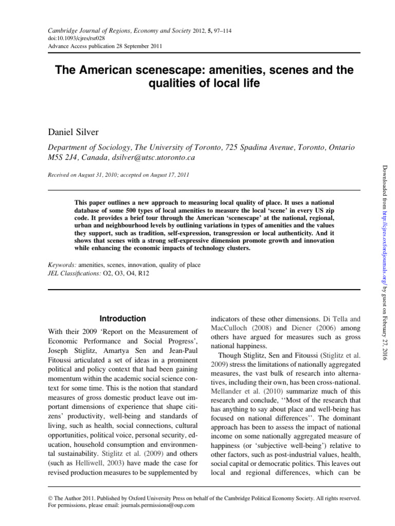 The American Scenescape Amenities Scenes | PDF | Standard Score