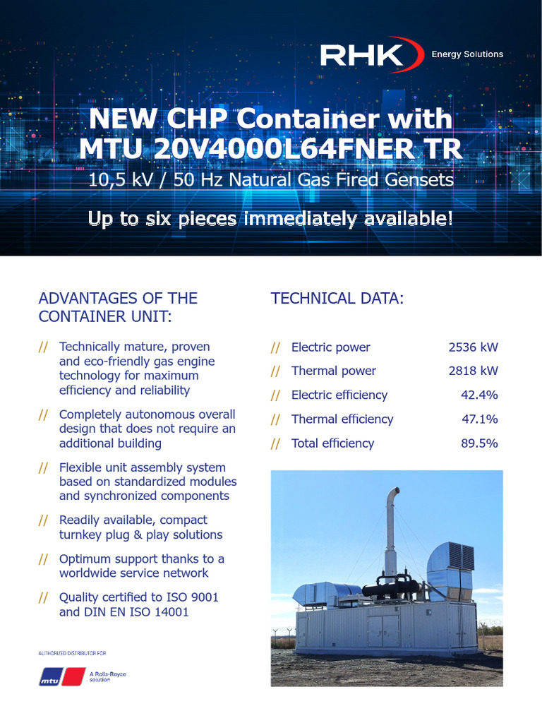 CHP Teaser - V8h | PDF | Cogeneration | Electric Power